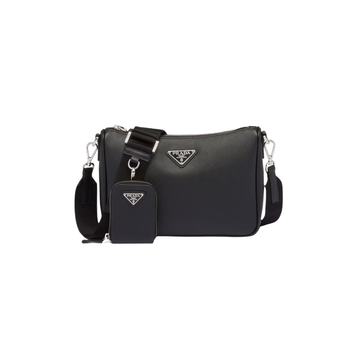 프라다 사피아노 레더 숄더백 블랙 | Prada | KREAM