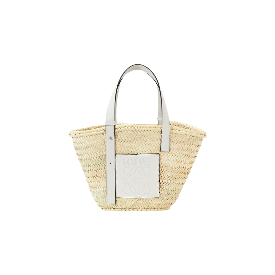 로에베 베스킷백 인 팜 리프 앤 카프스킨 내츄럴 화이트 | Loewe | KREAM