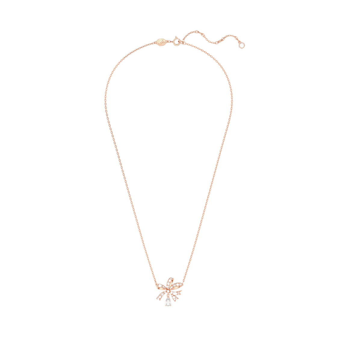 (W) 스와로브스키 볼타 네클리스 보우 스몰 화이트 로즈 골드 플래팅 | Swarovski | KREAM