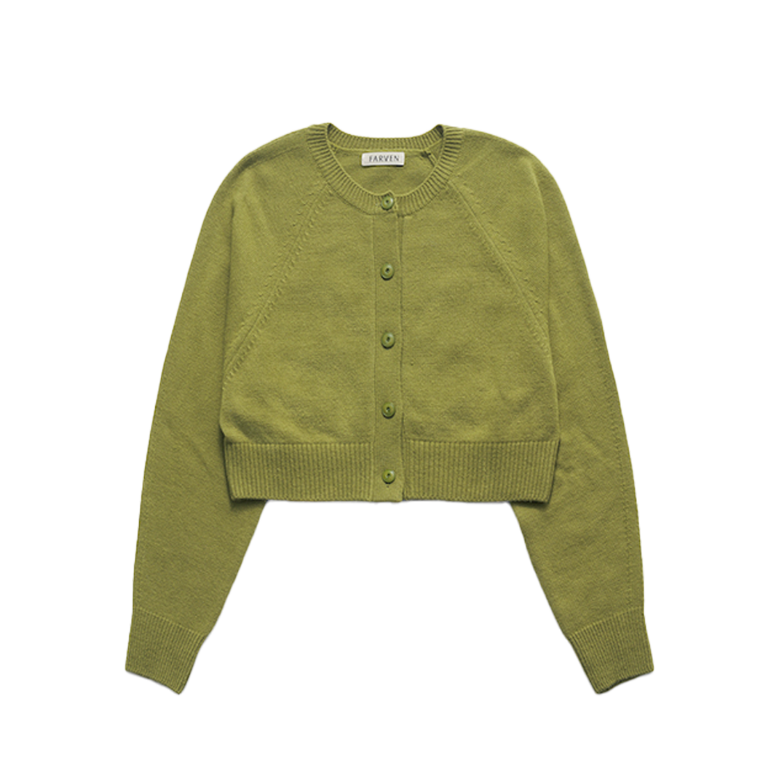 파르벵 가든 울 크롭 가디건 화이트 그레이프 | Farven | KREAM