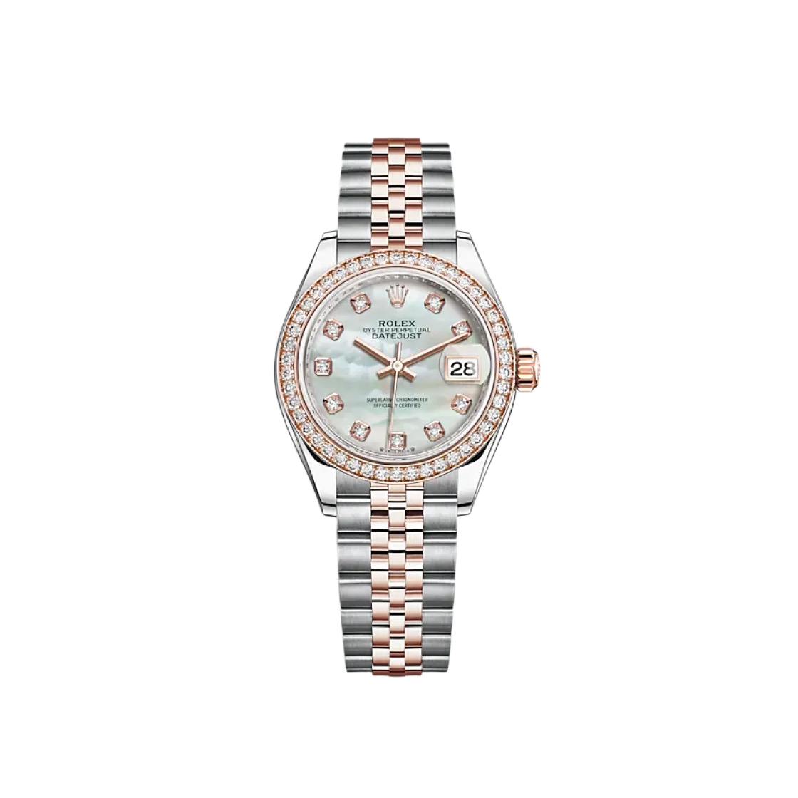 롤렉스 레이디-데이트저스트 28mm 279381RBR 진주 자개 다이아 셋팅 쥬빌리 | Rolex | KREAM
