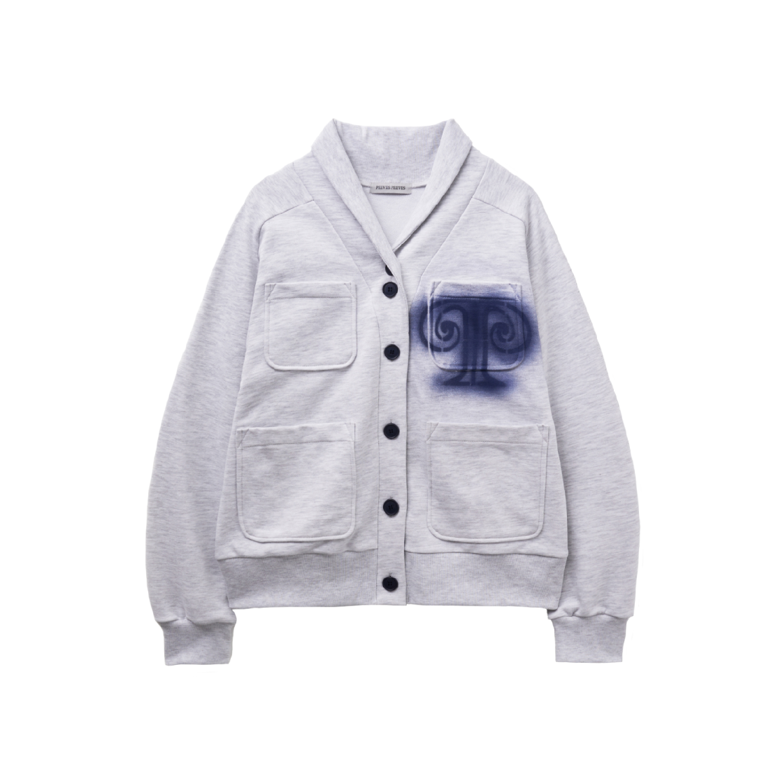 피브스피브스 스프레이드 포 포켓츠 스웨트 가디건 멜란지 그레이 | PEEVES PEEVES | KREAM
