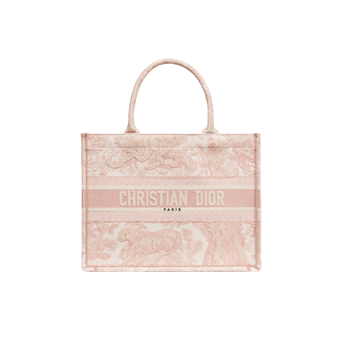디올 미디움 디올 북 토트백 에크루 핑크 트왈 드 주이 자수 | Dior | KREAM