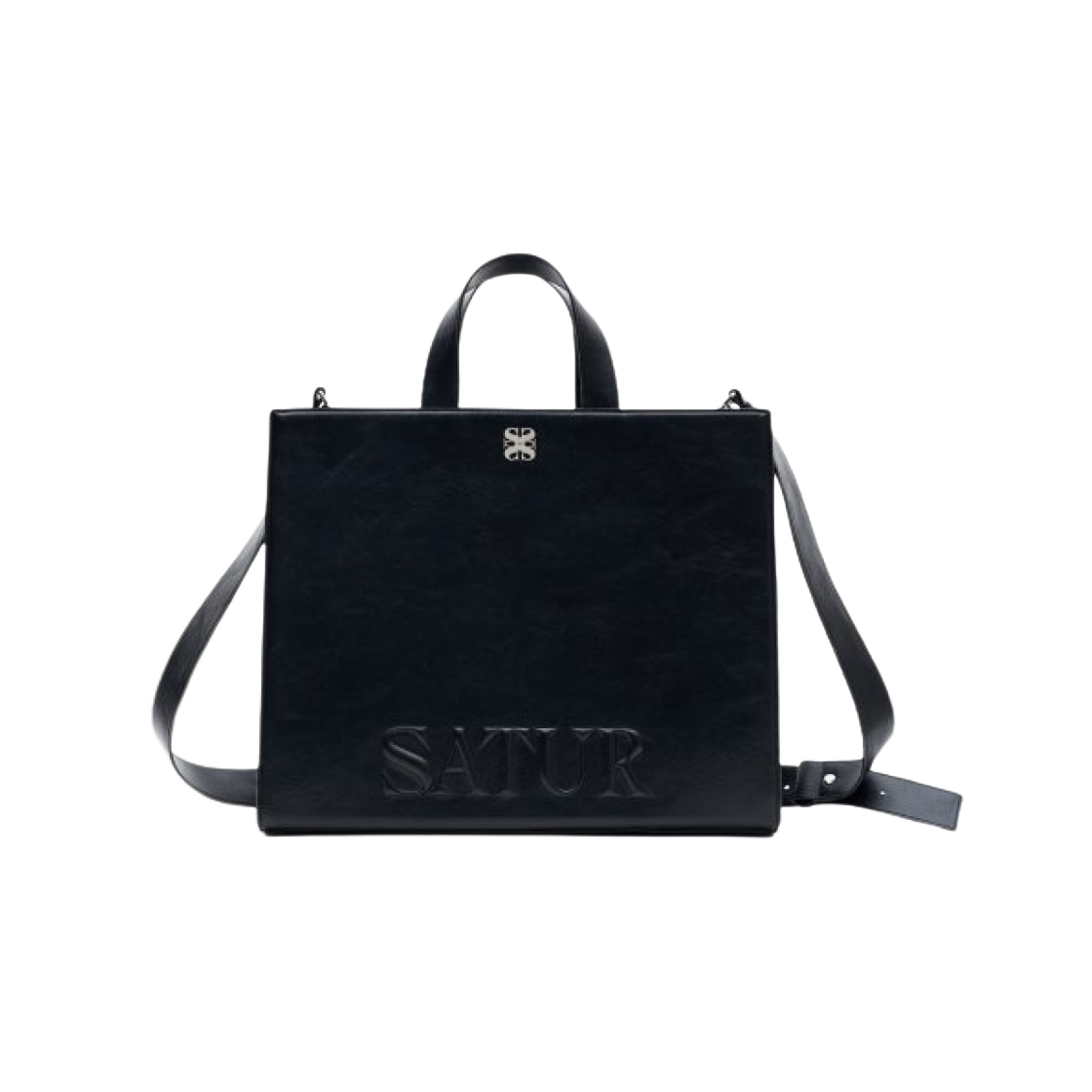 세터 올 데이 로고 미디움 토트백 블랙 | Satur | KREAM