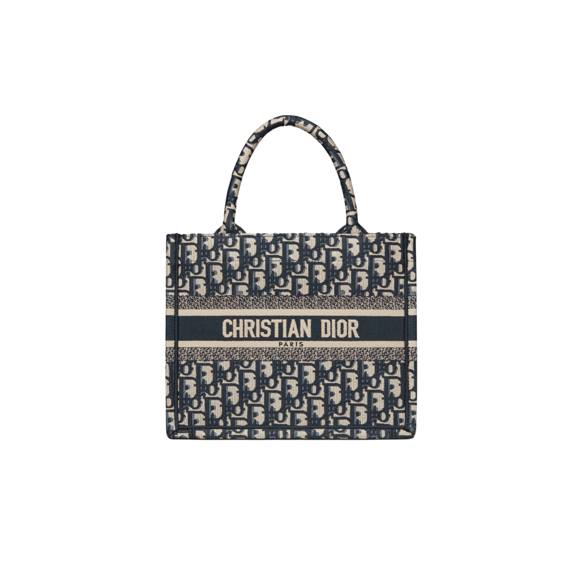 디올 스몰 북 토트백 블루 디올 오블리크 자수 Dior Kream