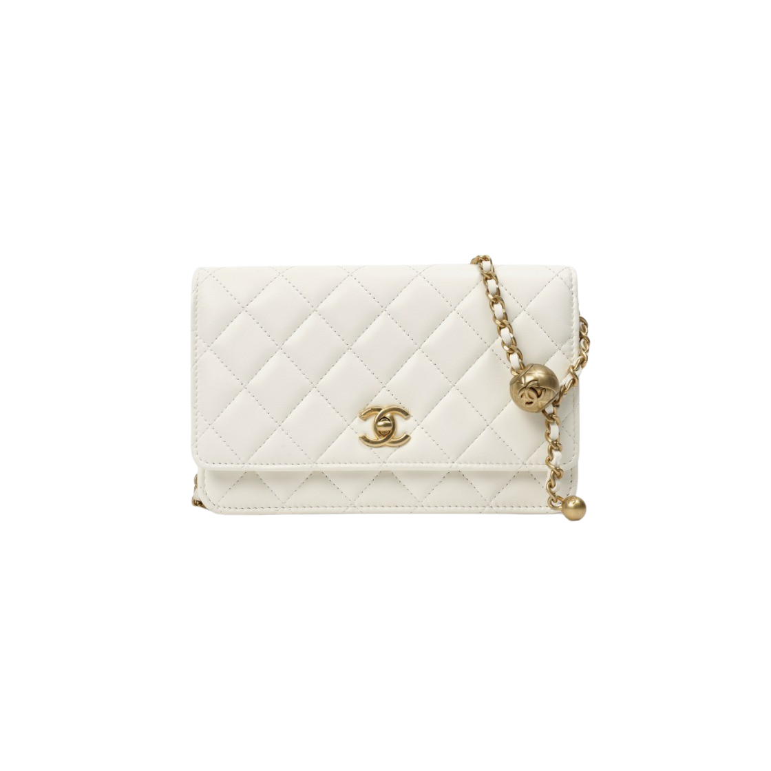 샤넬 체인 지갑 램스킨 & 골드 메탈 화이트 | Chanel | KREAM