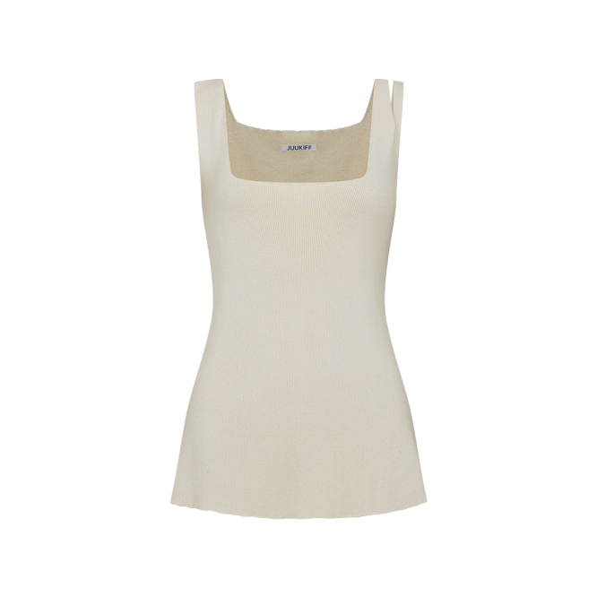 쥬키프 코튼 스퀘어 넥 탑 에크루 | JUUKIFF | KREAM