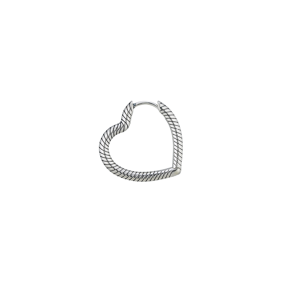 (W) 판도라 모먼트 하트 참 후프 이어링 스털링 실버 | Pandora | KREAM