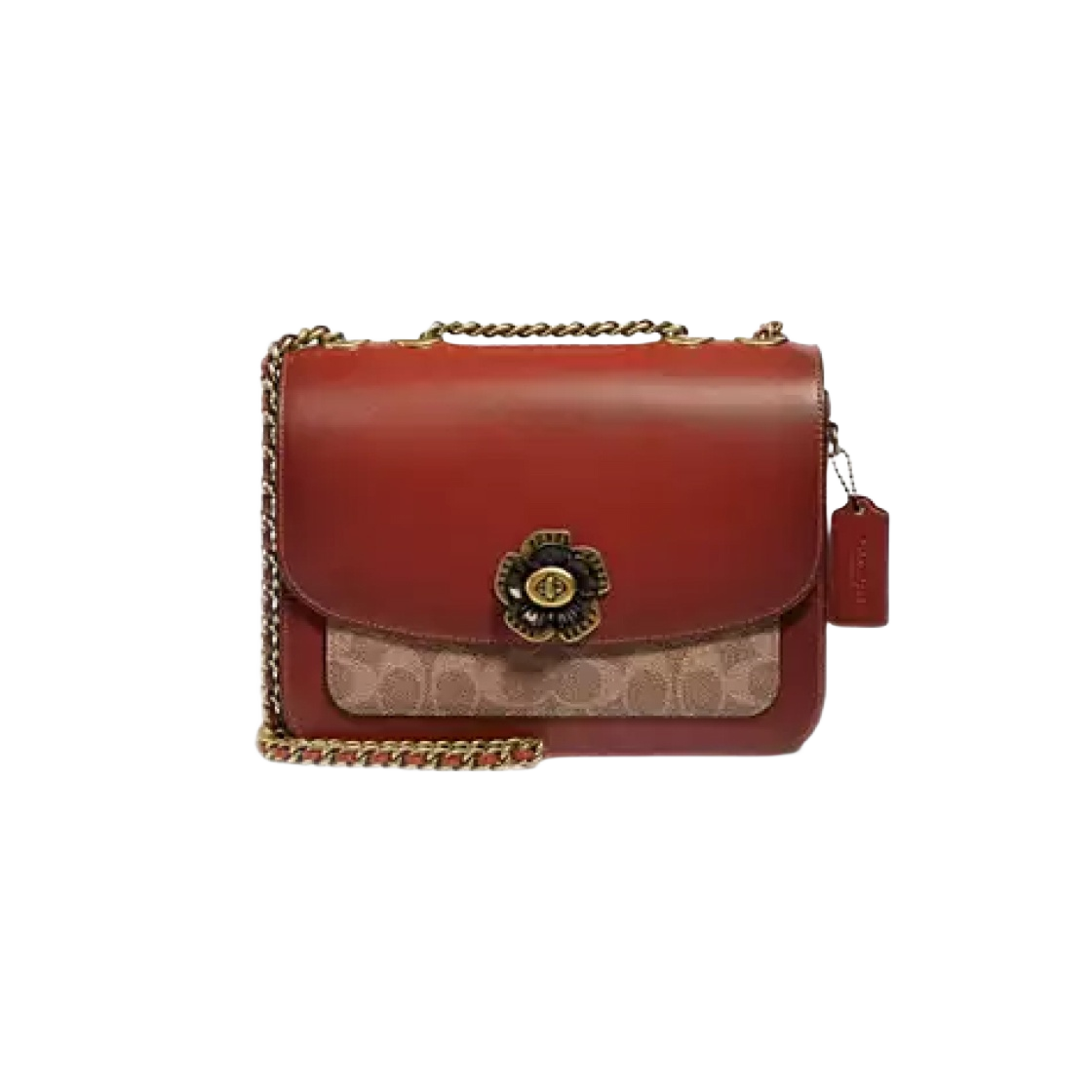 코치 매디슨 숄더백 시그니쳐 캔버스 탄 러스트 | Coach | KREAM