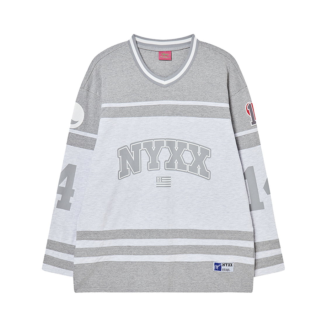 엔와이엑스엑스 컬러 블록 럭비 롱슬리브 그레이 | NYXX | KREAM