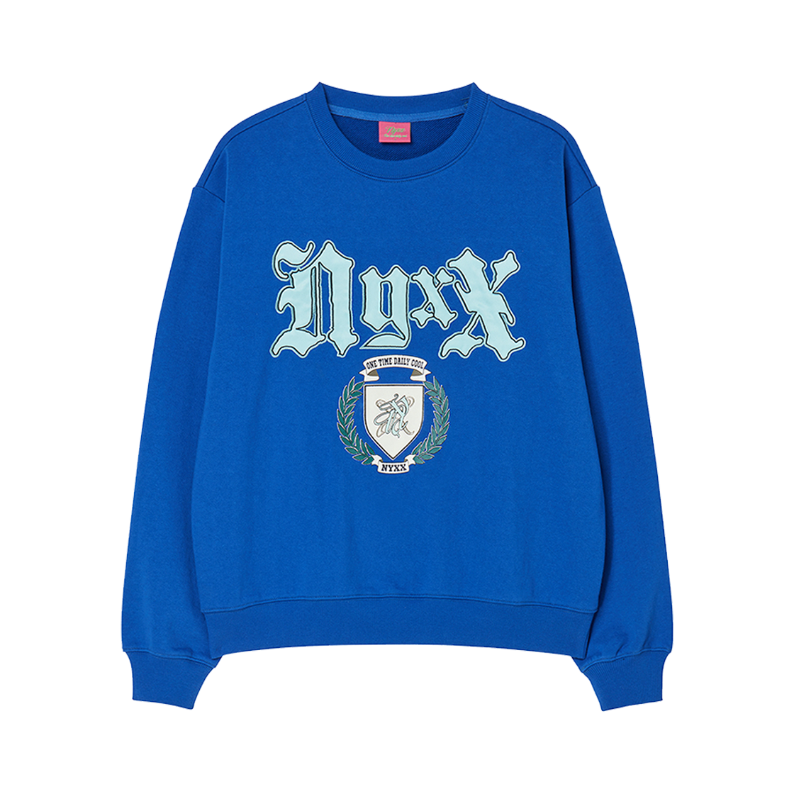 엔와이엑스엑스 엠블럼 패치워크 스웨트셔츠 블루 | NYXX | KREAM