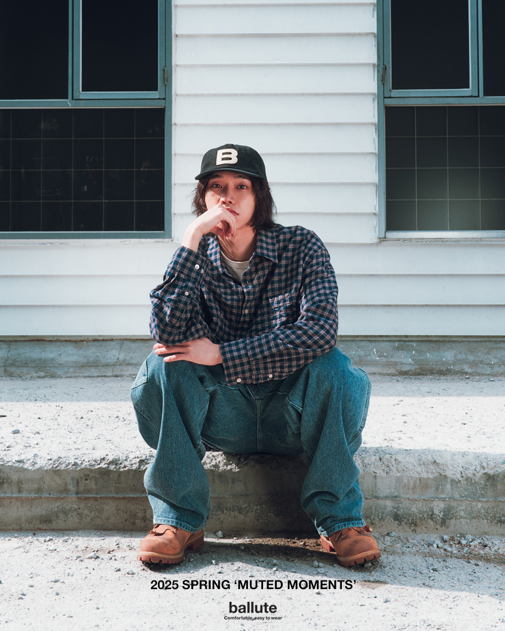 발루트 더스티 스트라이프 롱슬리브 그레이 차콜 | Ballute | KREAM