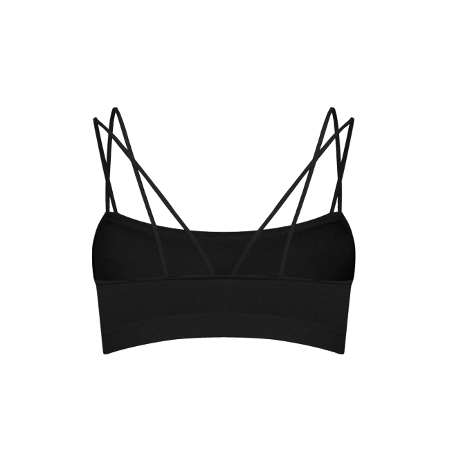 쥬키프 비스코스 크로스 끈 브라렛 블랙 | JUUKIFF | KREAM