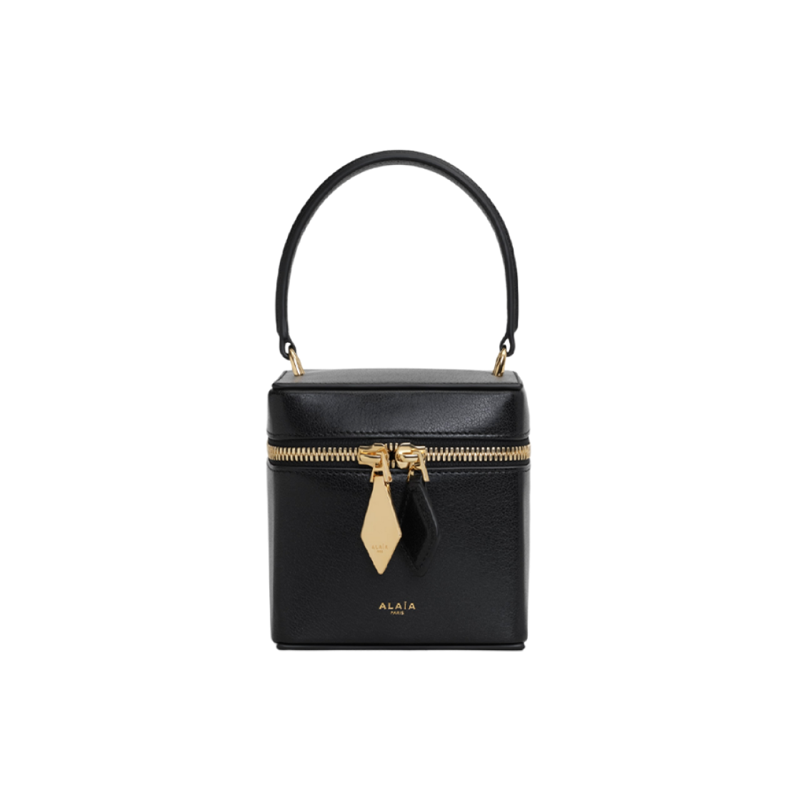 알라이아 샤이니 고트스킨 큐브 베니티 케이스 블랙 | Alaia | KREAM