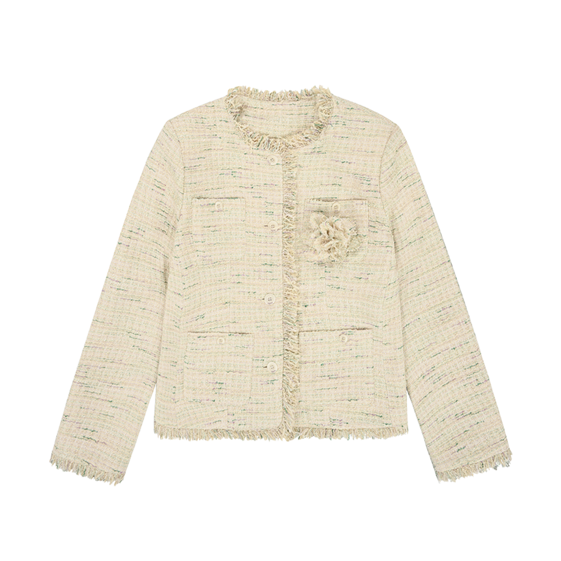 플레따 코사지 트위드 자켓 크림 | FLETTA | KREAM