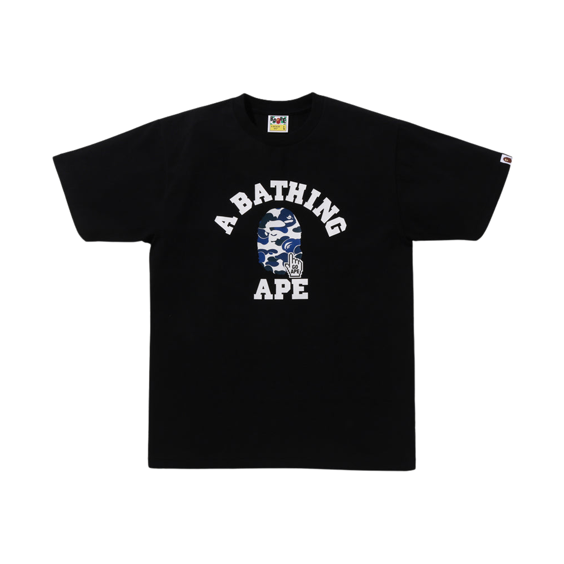 베이프 카모 고 에이프 포인터 컬리지 티셔츠 블랙 | BAPE | KREAM