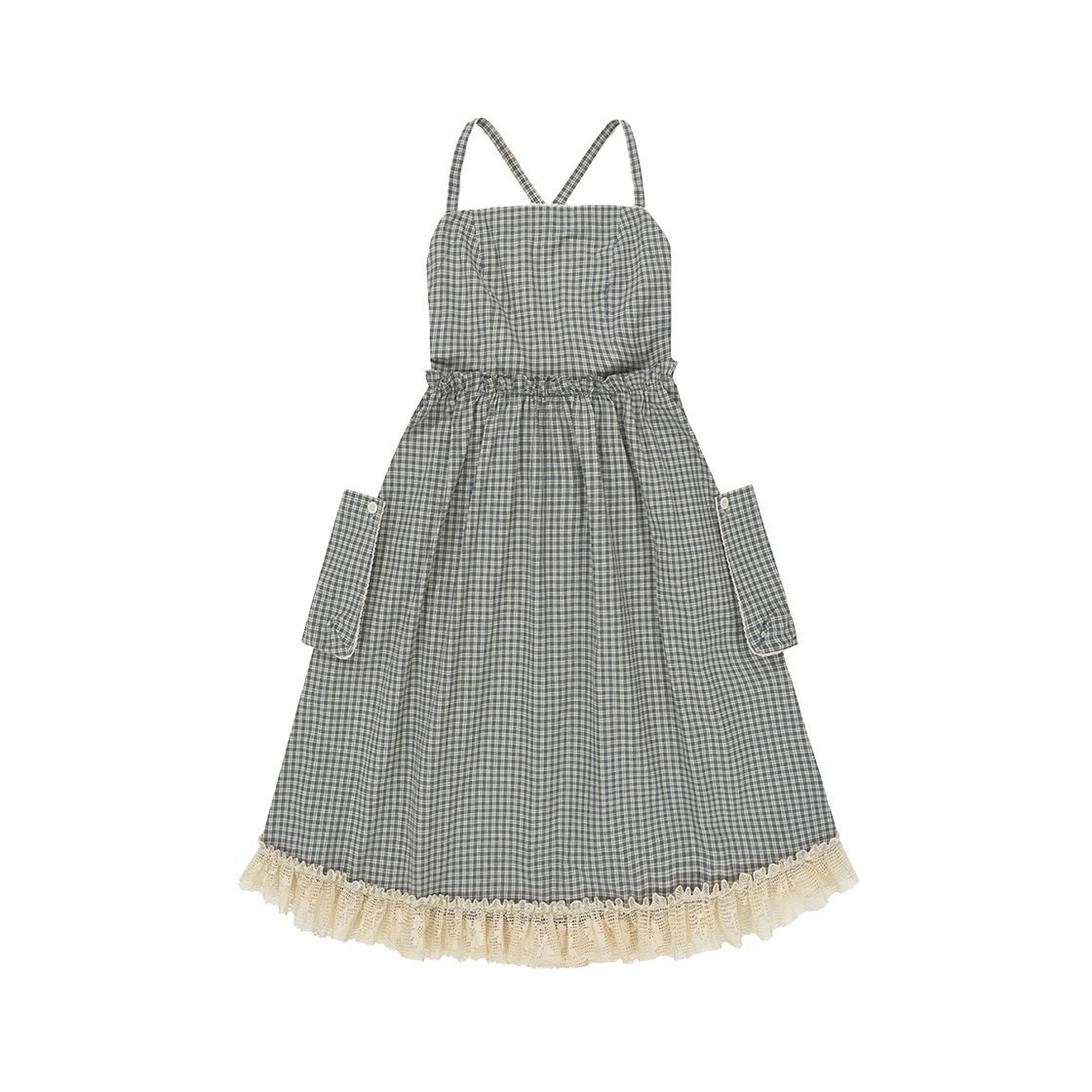 플레따 코튼 체크 레이스 오버롤 | FLETTA | KREAM