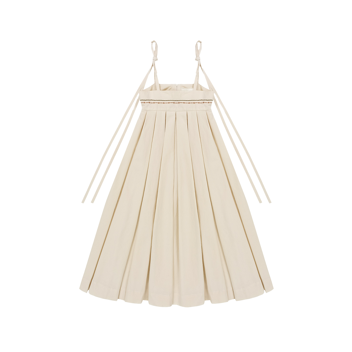 플레따 자수 오버롤 플리츠 스커트 크림 | FLETTA | KREAM