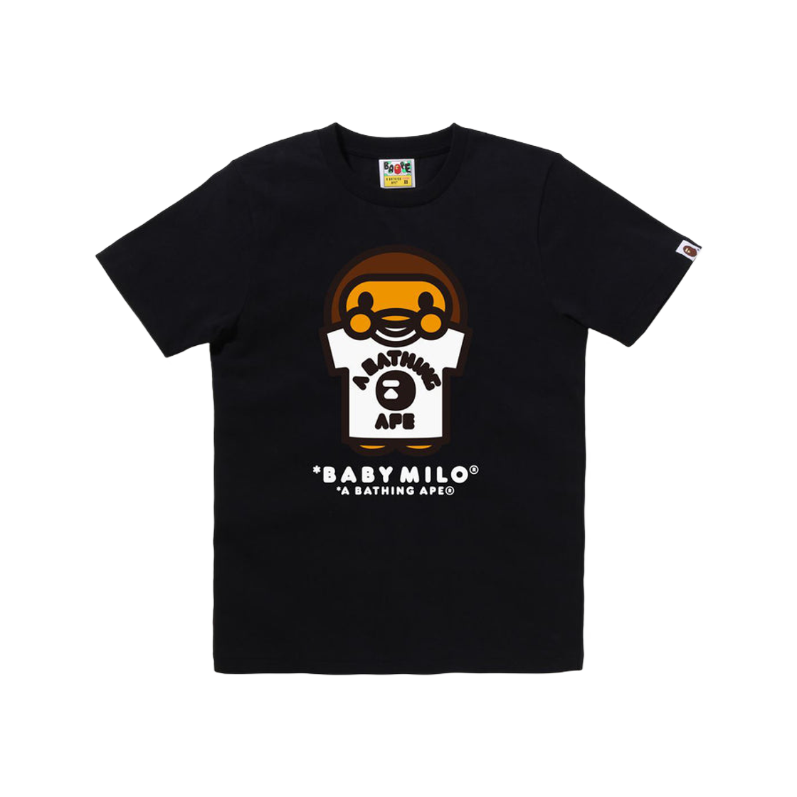 (W) 베이프 베이비 마일로 컬리지 티셔츠 티셔츠 블랙 | BAPE | KREAM