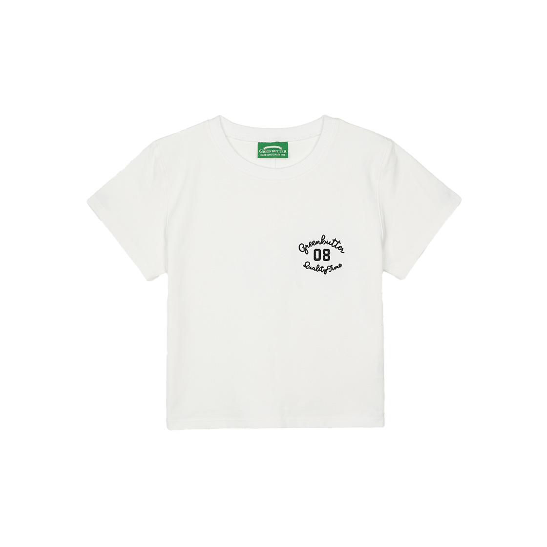 그린버터 크롭 컬시브 티 아이보리 | GREEN BUTTER | KREAM