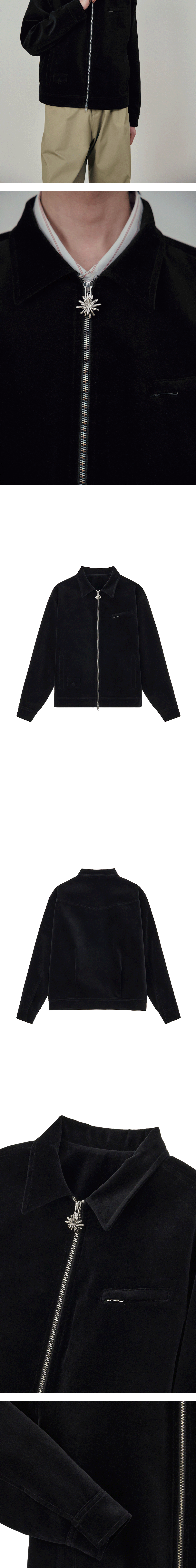 에스티유 벨벳 집업 자켓 블랙 (스테이트먼 브로치 동봉) | STU | KREAM