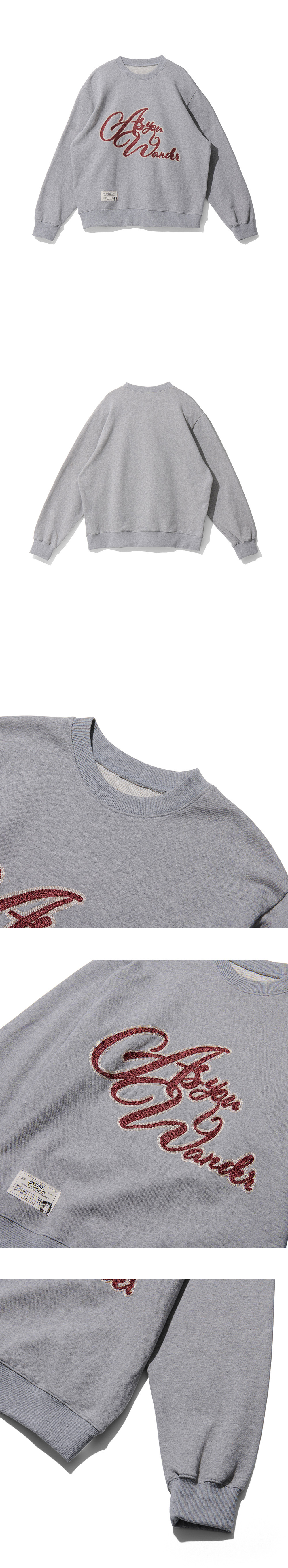 오가프 원더 라인 부클 맨투맨 멜란지그레이 | OGARP | KREAM