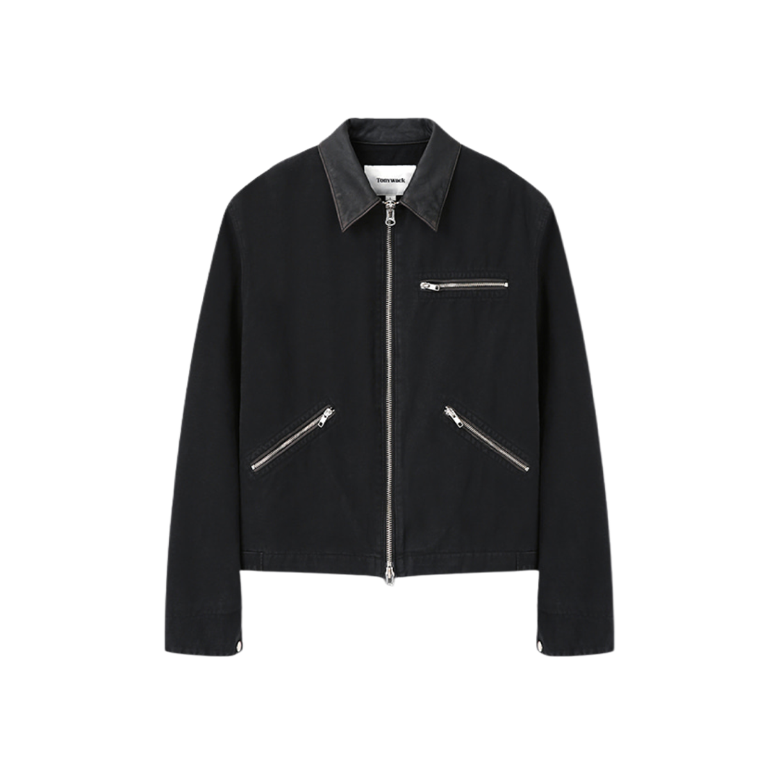 토니웩 레더 칼라 가먼트 워시드 집 워크 자켓 페이디드 블랙 | Tonywack | KREAM