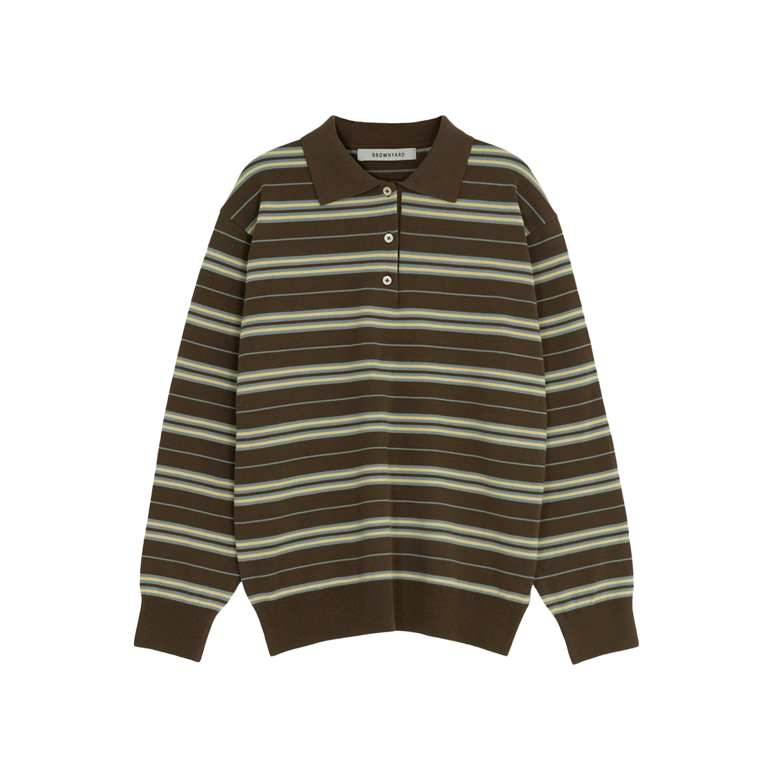 브라운야드 W 스트라이프 니트 피케 브라운 | BROWNYARD | KREAM