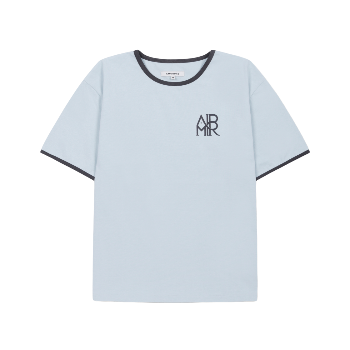 아모프레 AMPR 모노그램 링거 티셔츠 라이트 블루 | AMOUPRE | KREAM