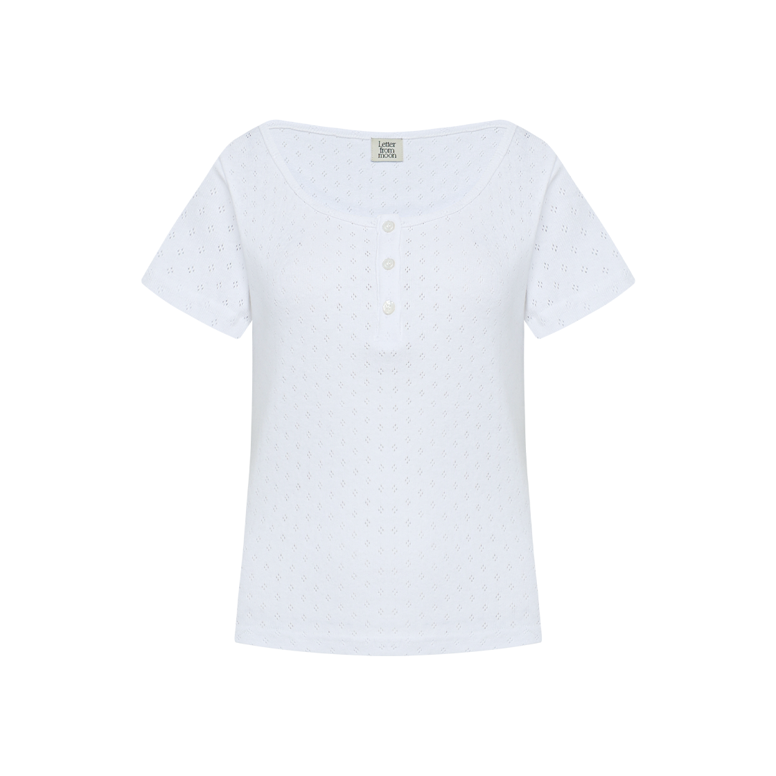 레터프롬문 레터즈 버튼 티셔츠 화이트 | LETTER FROM MOON | KREAM