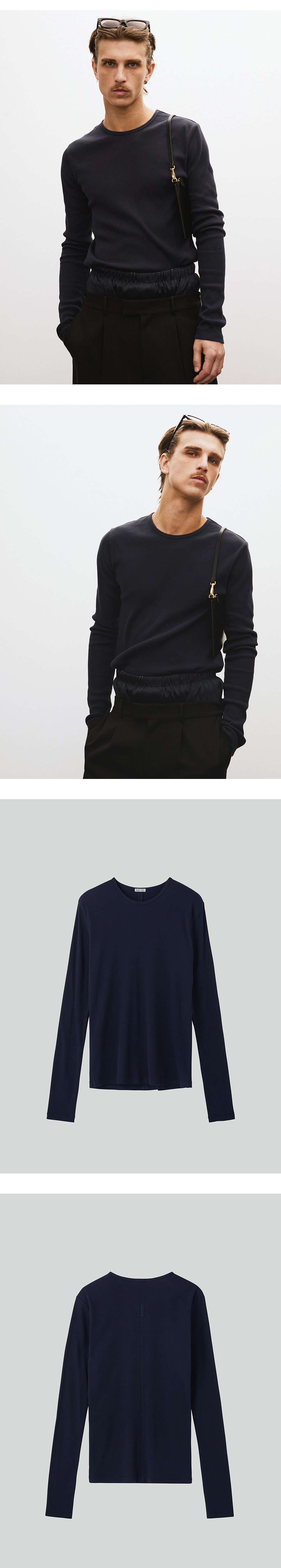 렉토 렉토 로고 립 저지 롱슬리브 탑 네이비 | Recto | KREAM