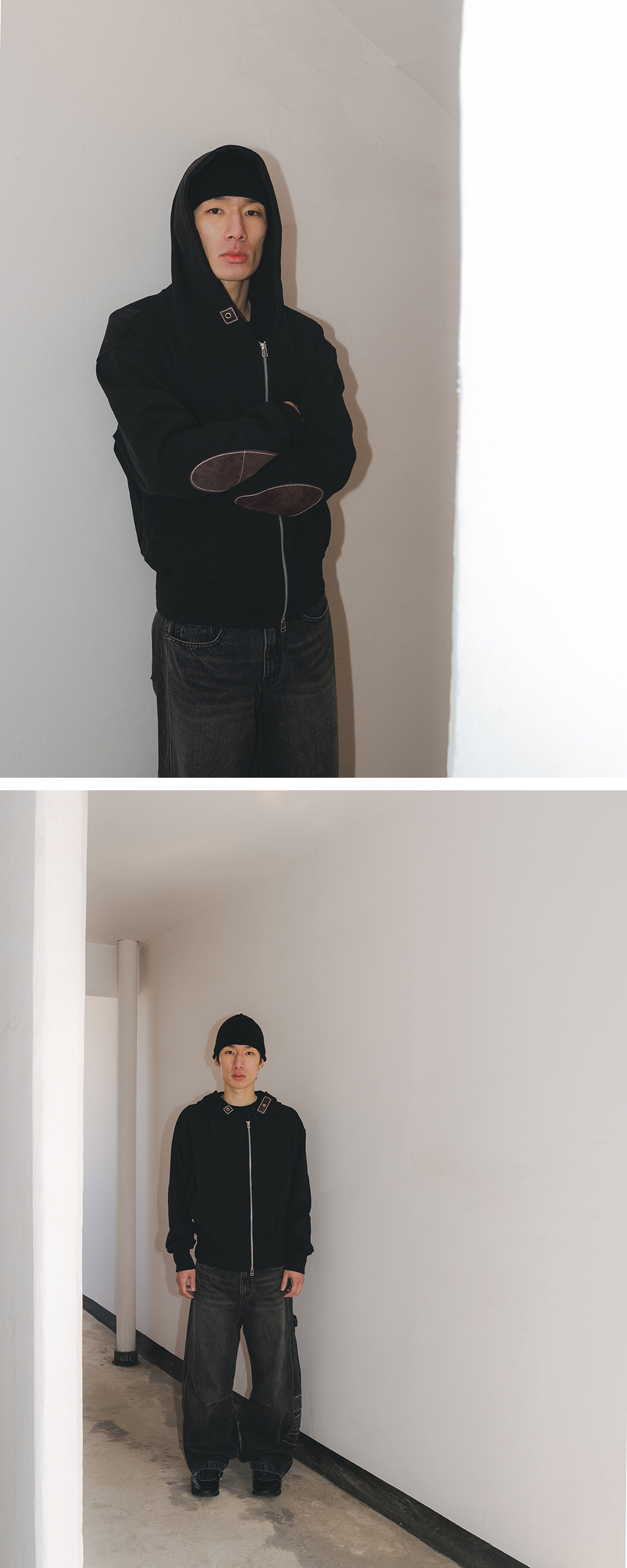 카락터 라이터 후디드 집업 블랙 | Karactor | KREAM