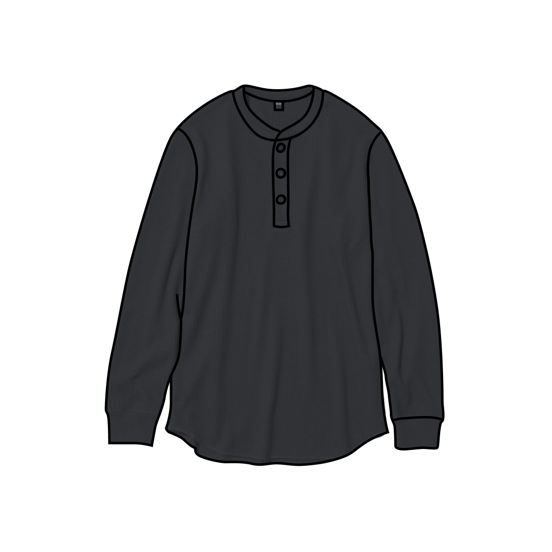 유니클로 와플 헨리넥 롱슬리브 티셔츠 블랙 - KR | Uniqlo | KREAM