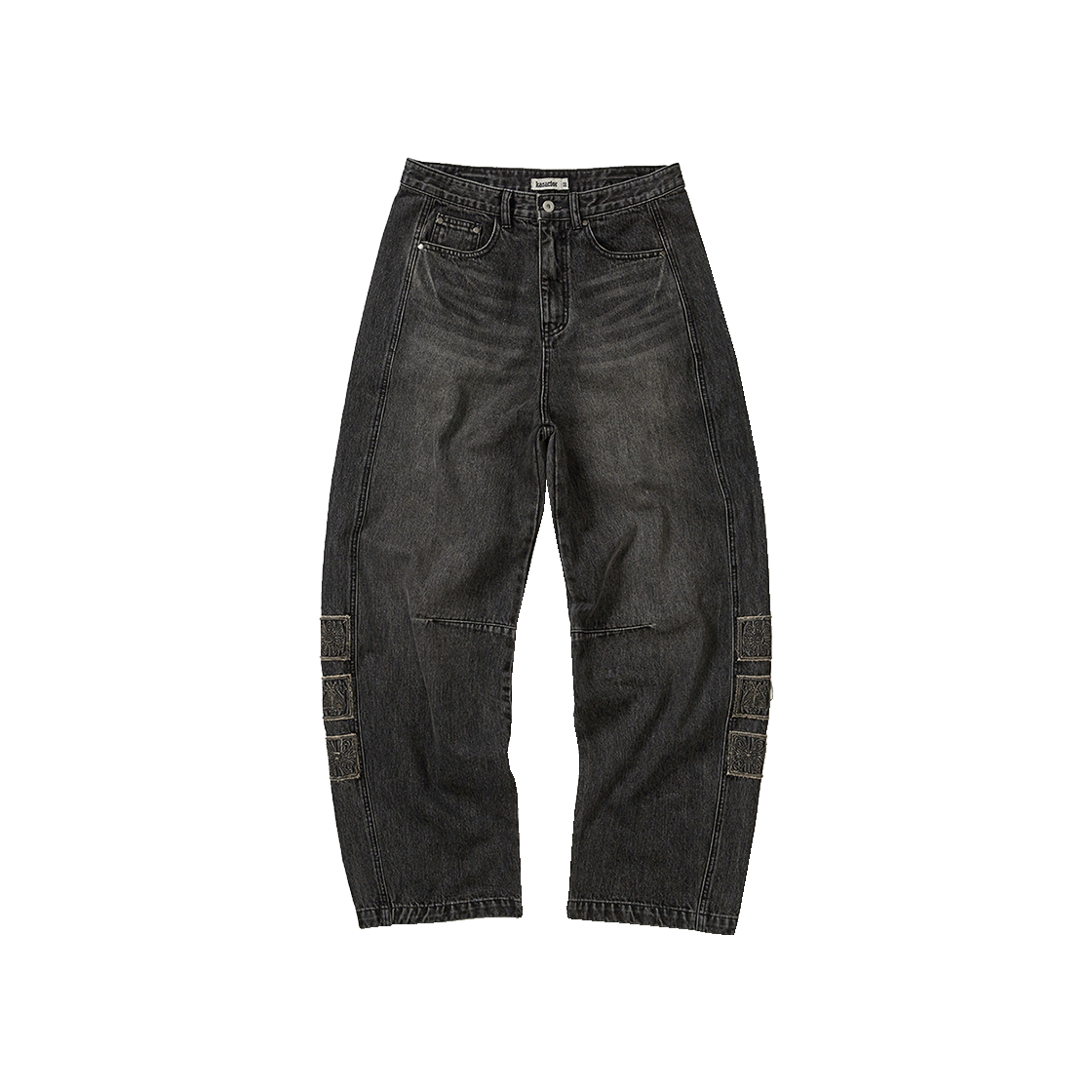 카락터 빈티지 엠블럼 데님 팬츠 블랙 | Karactor | KREAM