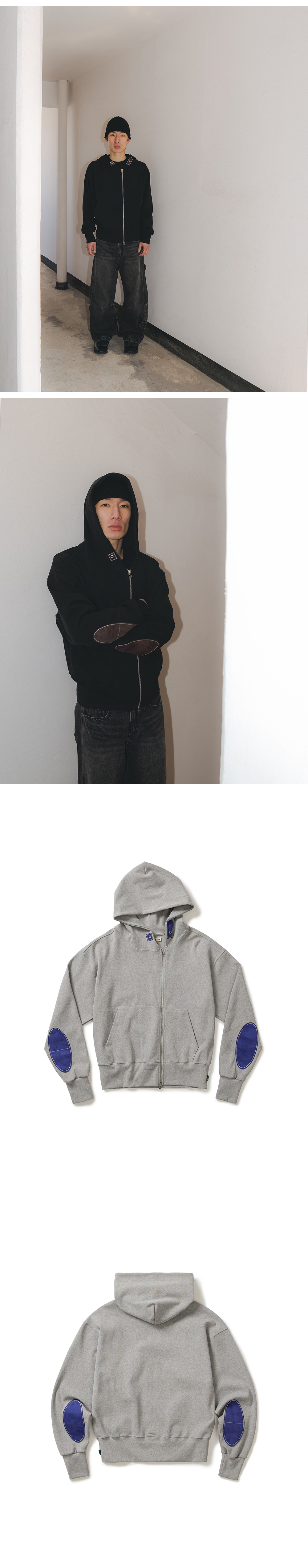 카락터 라이터 후디드 집업 멜란지 그레이 | Karactor | KREAM