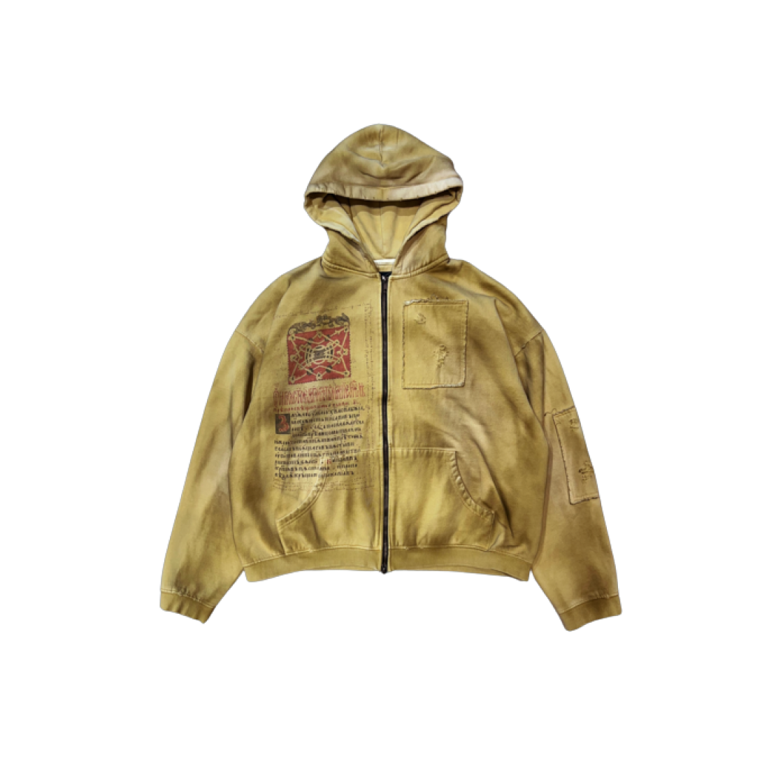언더마이카 비하인드 베일즈 사일런트 세인츠 빈티지 집 후드 머스타드 - 25SS | Undermycar | KREAM