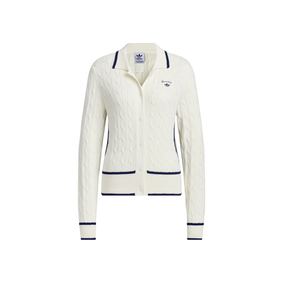(W) 아디다스 오리지널스 레트로 스포츠 스포티 클럽 가디건 오프 화이트 - KR 사이즈 | Adidas | KREAM