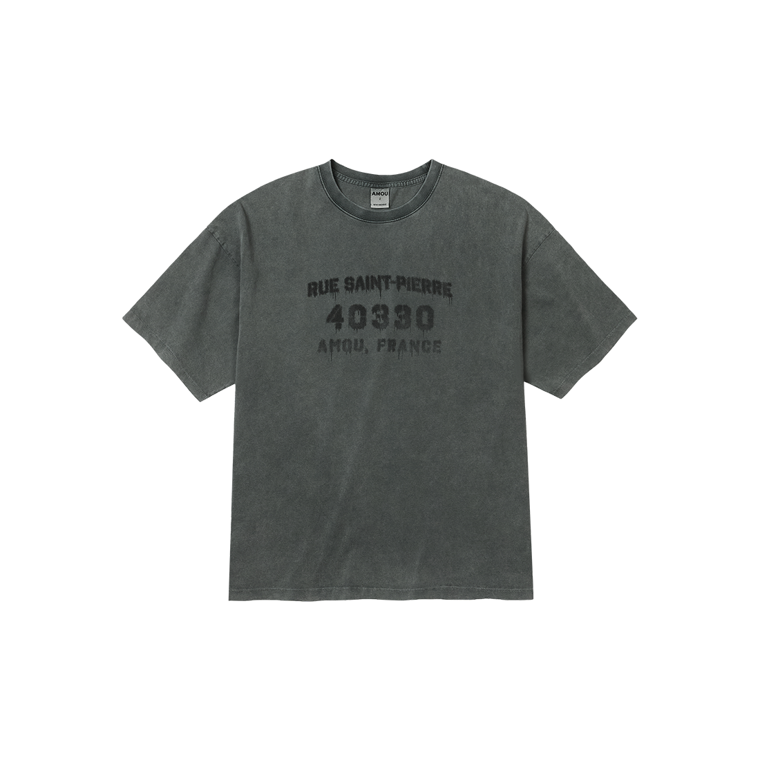 아모우 프랜치 바로크 워싱 하프티셔츠 그린 | AMOU | KREAM