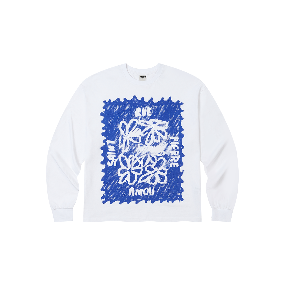아모우 프랜치 포스트 롱슬리브 블루 | AMOU | KREAM