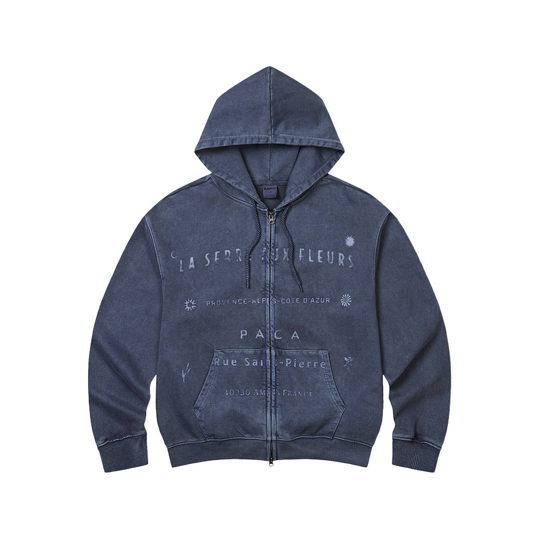 아모우 피그먼트 투웨이 후드집업 네이비 | AMOU | KREAM