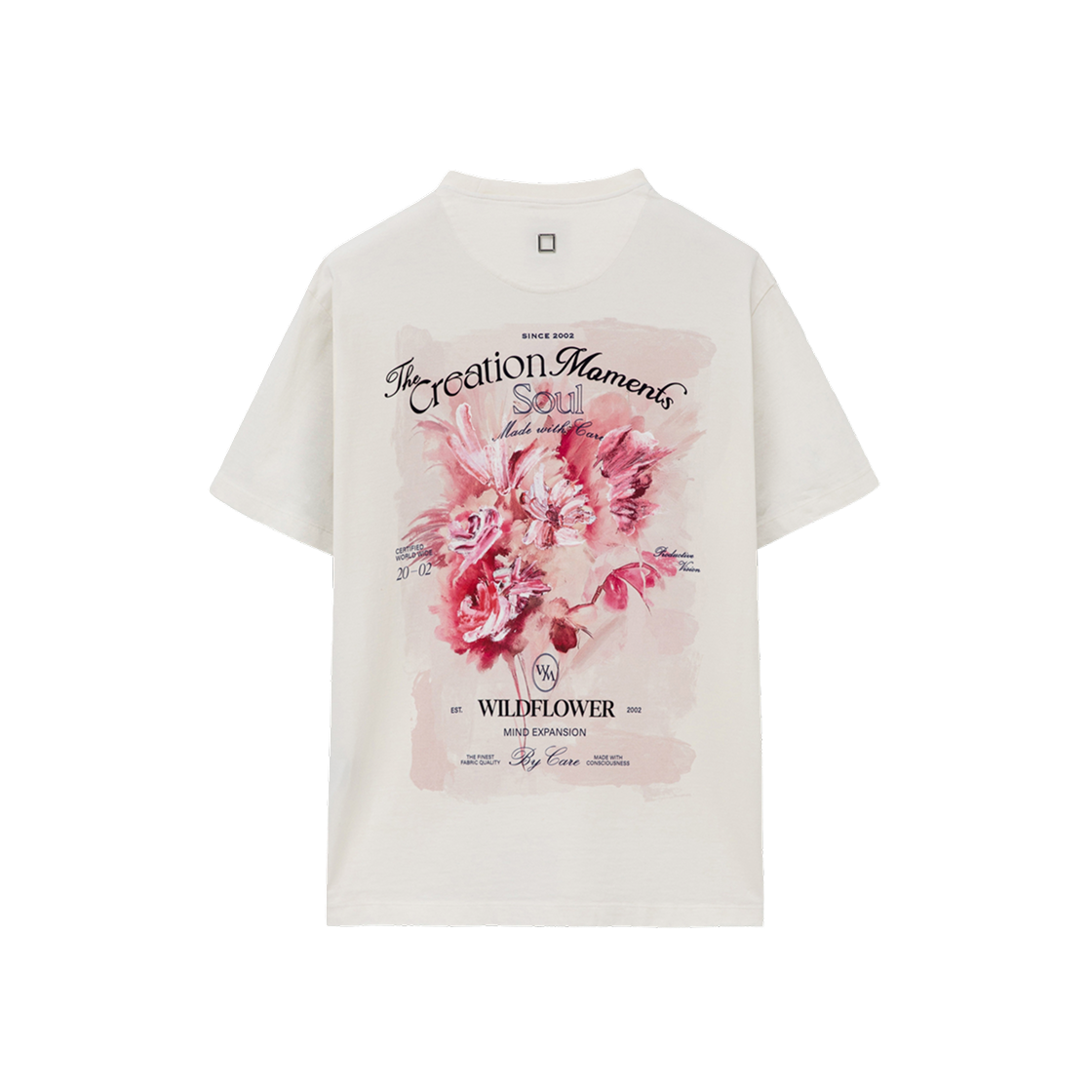 우영미 플라워 백로고 티셔츠 아이보리 - 25SS | KREAM