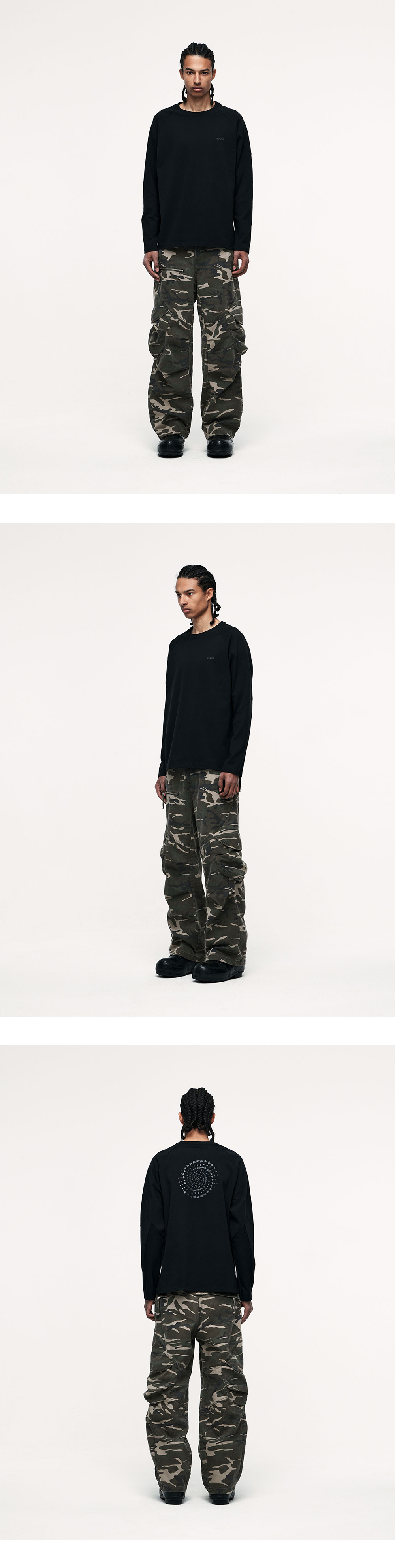 이그노타 코어:11 스파이럴 롱 슬리브 티셔츠 블랙 | Ignota | KREAM