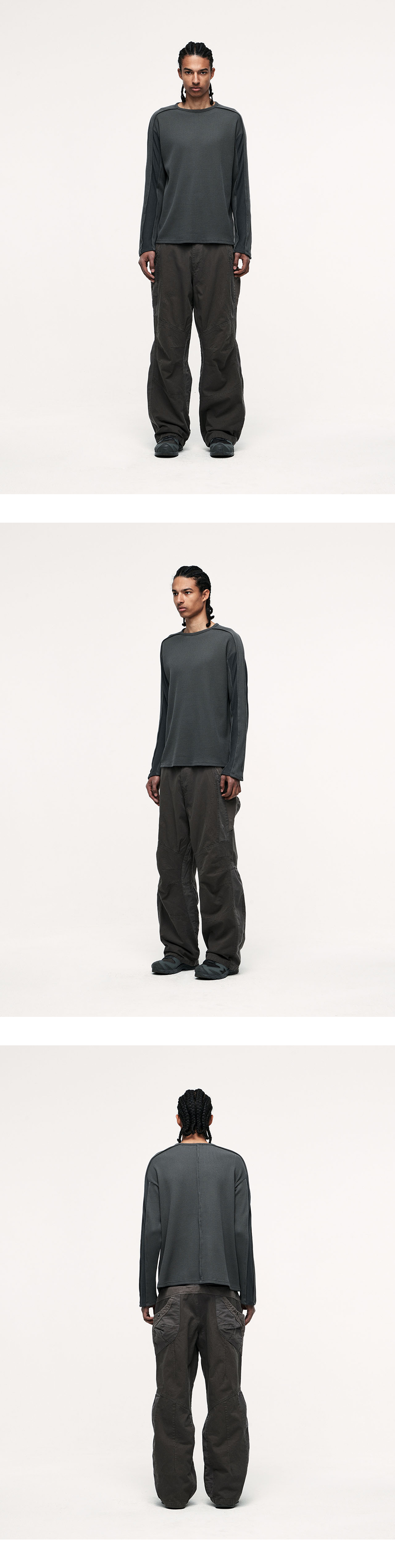 이그노타 코어:11 워시드 롱 슬리브 티셔츠 차콜 | Ignota | KREAM