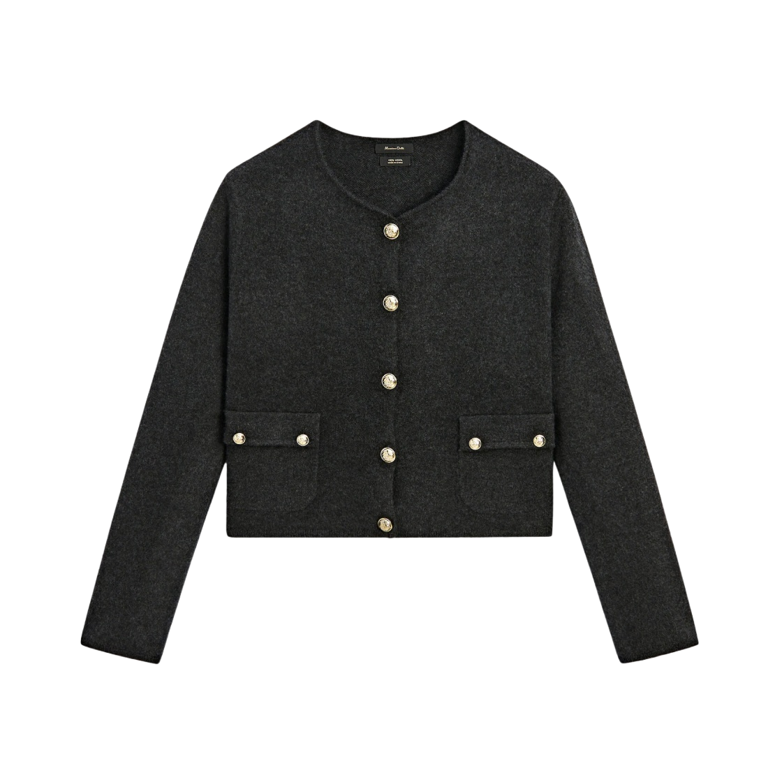 마시모두띠 버튼 펠티드 울 니트 가디건 앤트러사이트 그레이 | Massimo Dutti | KREAM