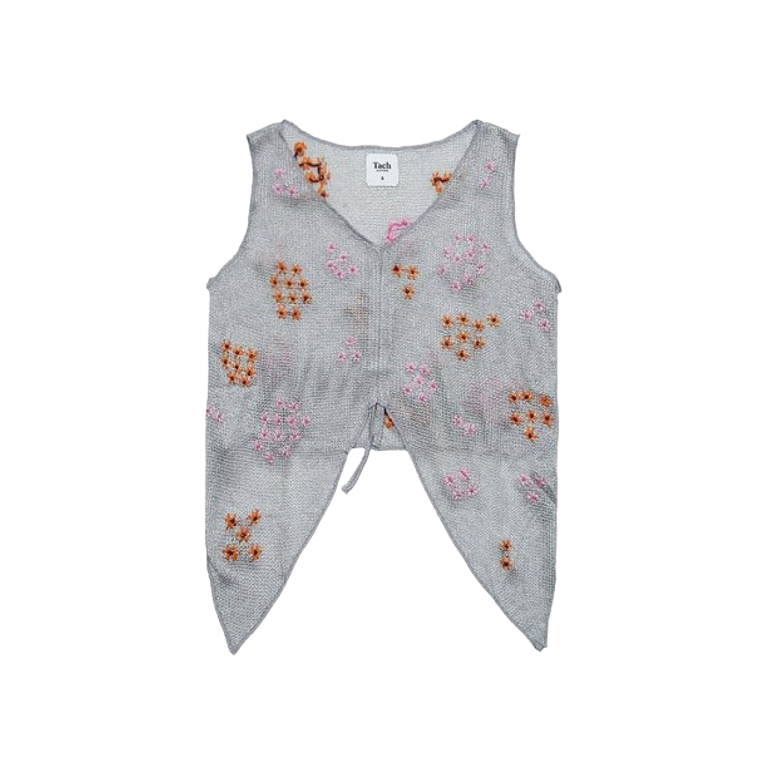 (W) 타크 말리 핸드 자수 탑 실버 | Tach | KREAM