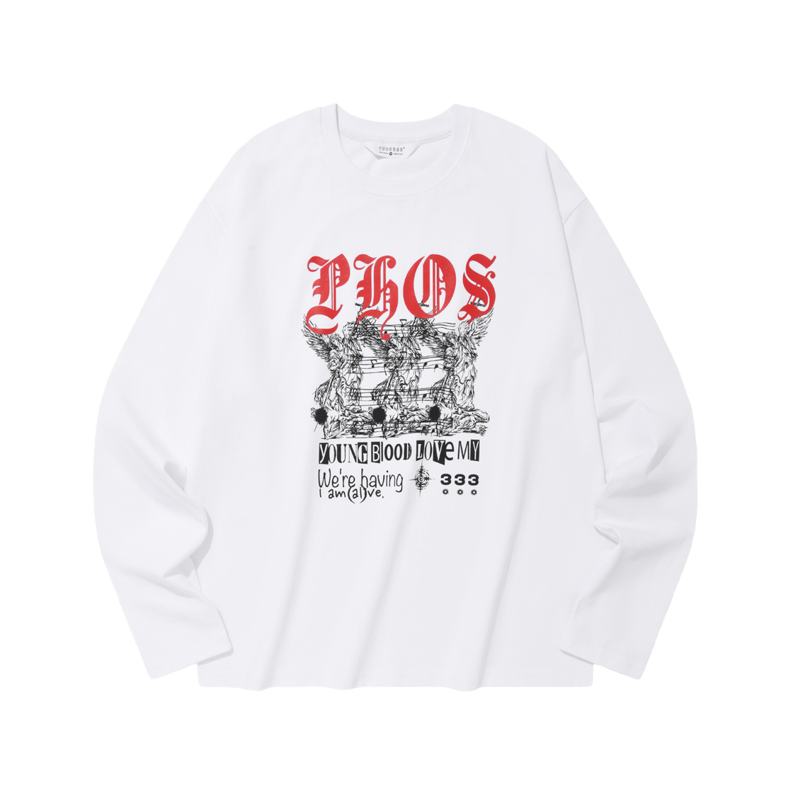 포스333 해자드 002 미카엘 롱 슬리브 화이트 | PHOS333 | KREAM