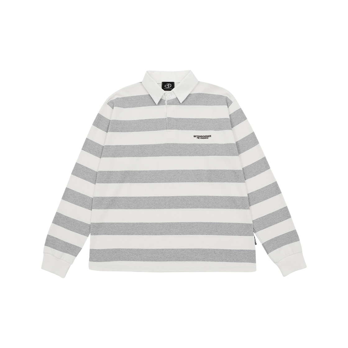 비피투디스오더 98 스트라이프 럭비 롱 슬리브 셔츠 그레이 | BP2DISORDER | KREAM