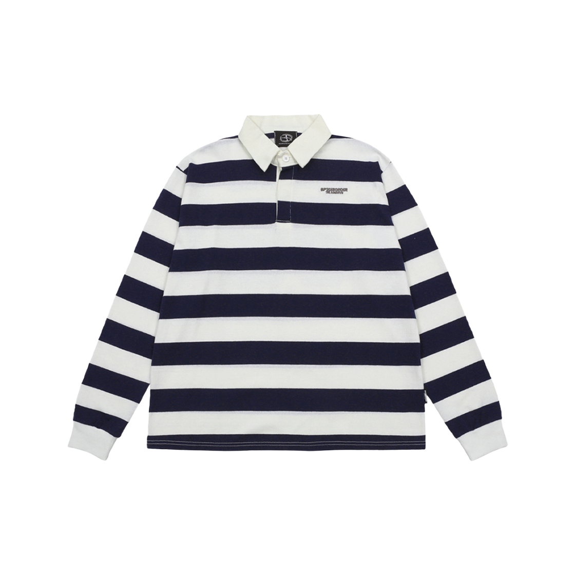 비피투디스오더 98 스트라이프 럭비 롱 슬리브 셔츠 네이비 | BP2DISORDER | KREAM