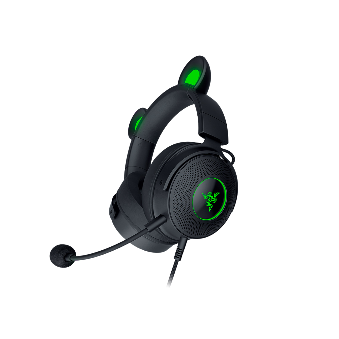 레이저 크라켄 키티 V2 프로 블랙 Kraken Kitty V2 Pro 유선 게이밍 RGB 헤드셋 | Razer | KREAM