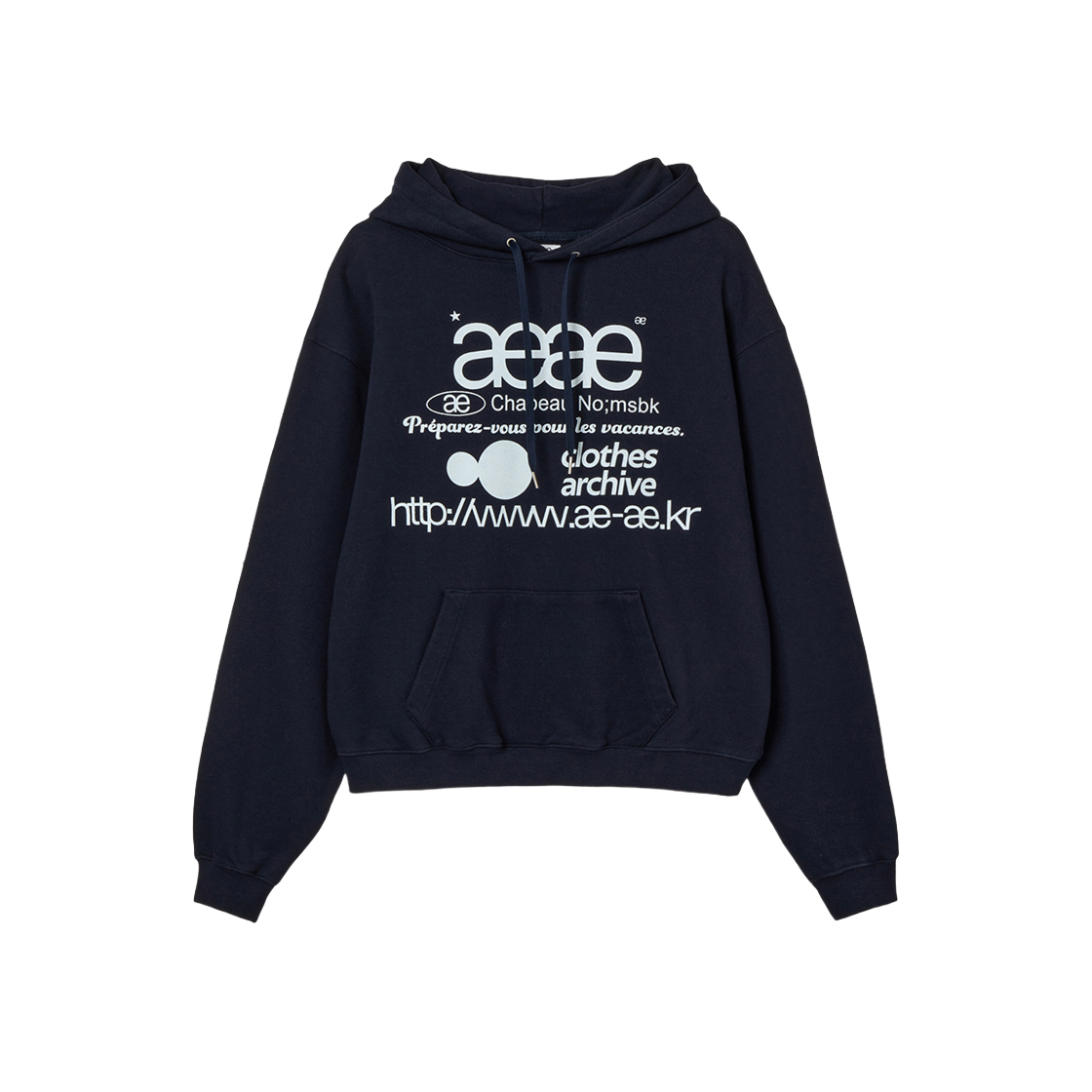 에이이에이이 웹 로고 루즈드 후디 네이비 | AEAE | KREAM